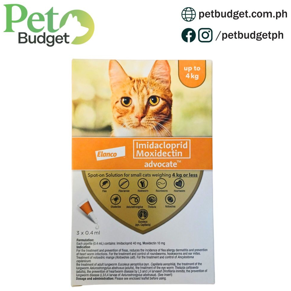 Advocate Spot-on For Cats Up To 4kg (with Sticker) I EXP: 11/2025 I Box ...