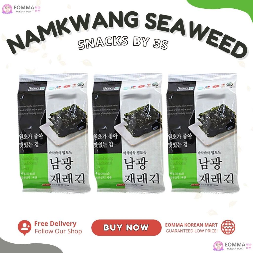 Namkwang Snack Seaweed 4g (Pouch | Pack of 3) | Shopee Philippines