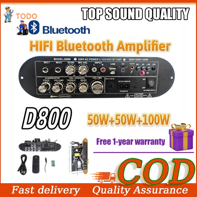 2025 NEW 2000W D800 2.1Channel Bluetooth 5.0 Heavy bass Amplifier ...
