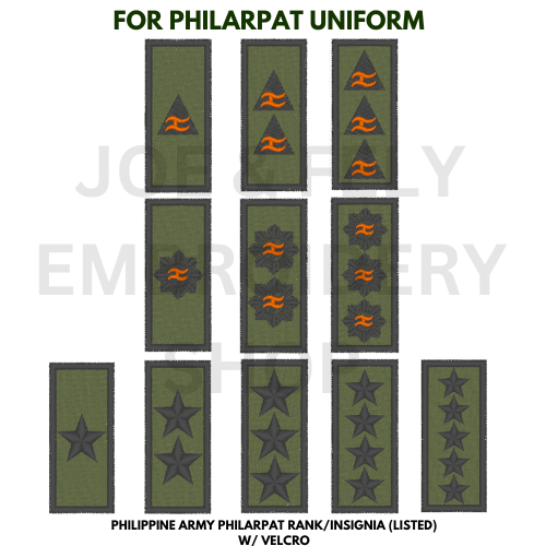 PHILARPAT LISTED INSIGNIA/RANK (W/o VELRO) | Shopee Philippines