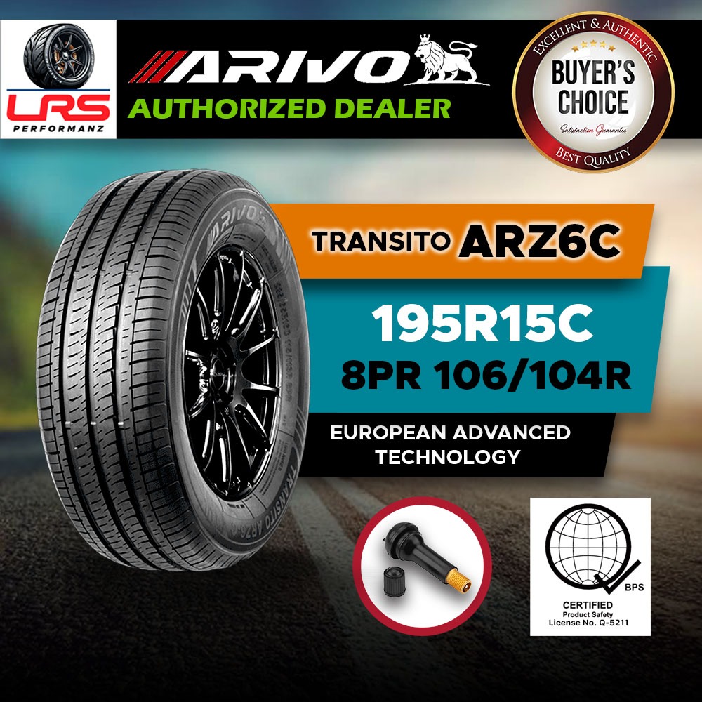 ARIVO 195 R15C 8PR TRANSITO ARZ6-C (China made, with free tire valve) | Shopee Philippines