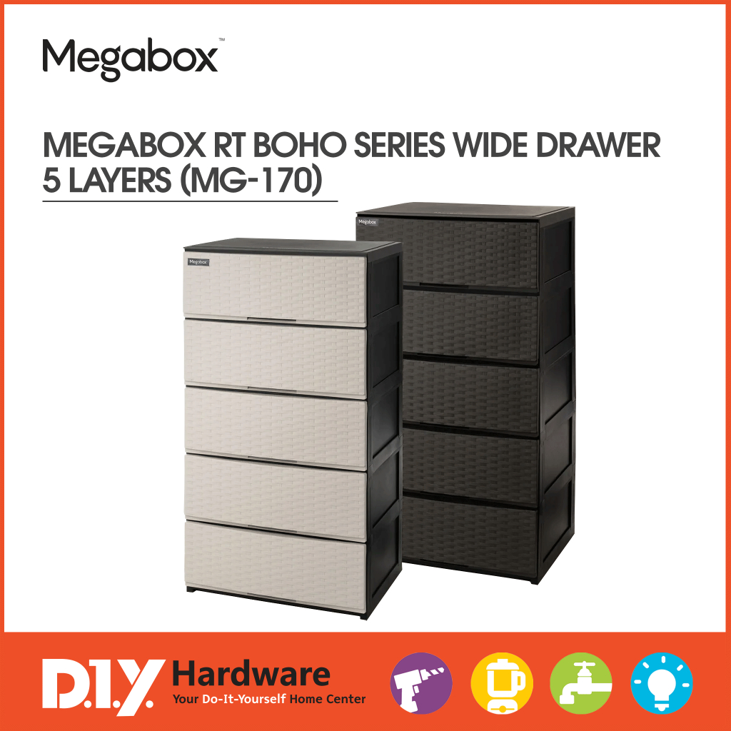 MEGABOX by DIY Hardware RT Boho Series Wide Drawer 5 Layers (MG-170 ...
