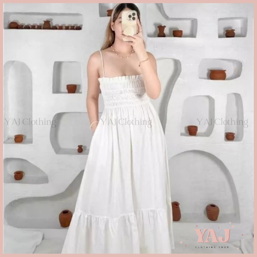 YAJ Alexa Cotton Linen Dress with two side-pockets | Shopee Philippines