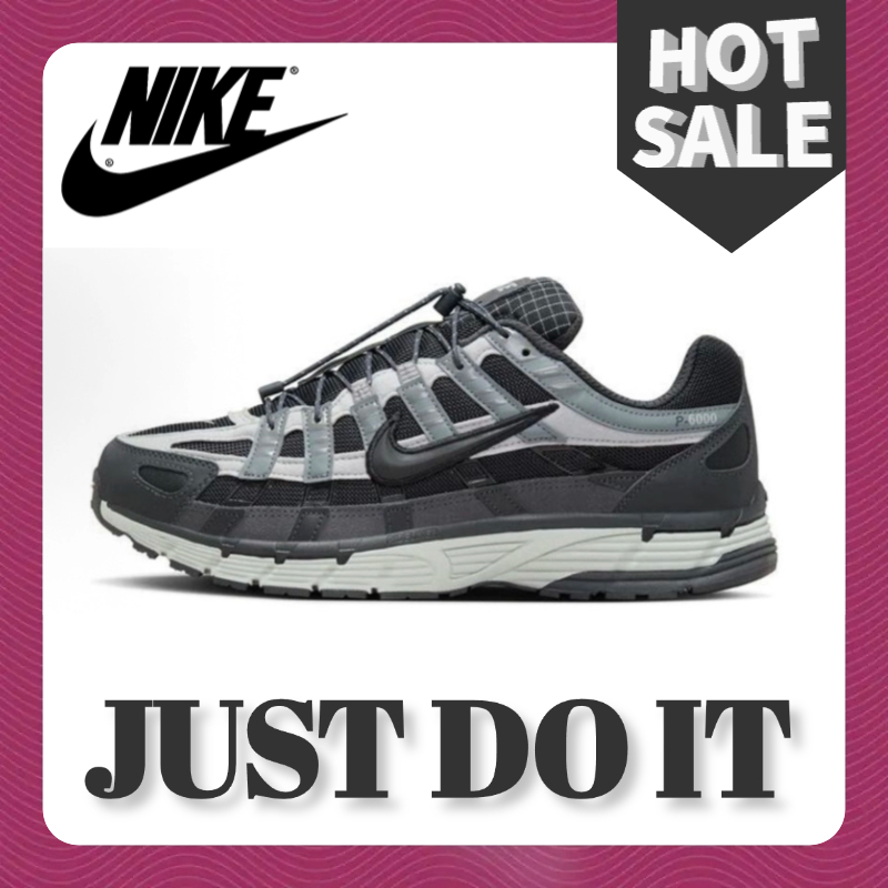 Hot Sale-NIKE P-6000 Low sneakers Unisex Black Grey classic retro ...