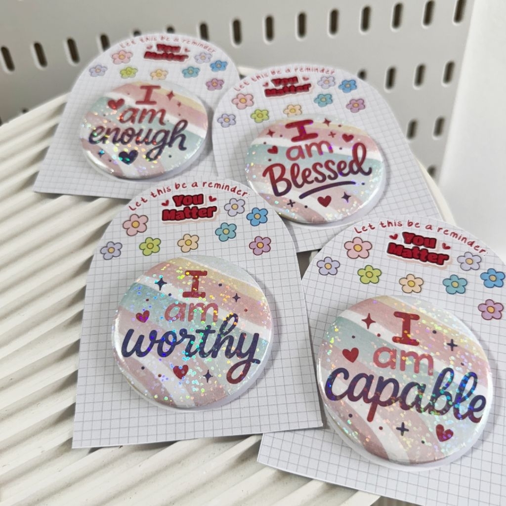 AFFIRMATION Circle Badge Pin or Square Badge Magnet | Shopee Philippines