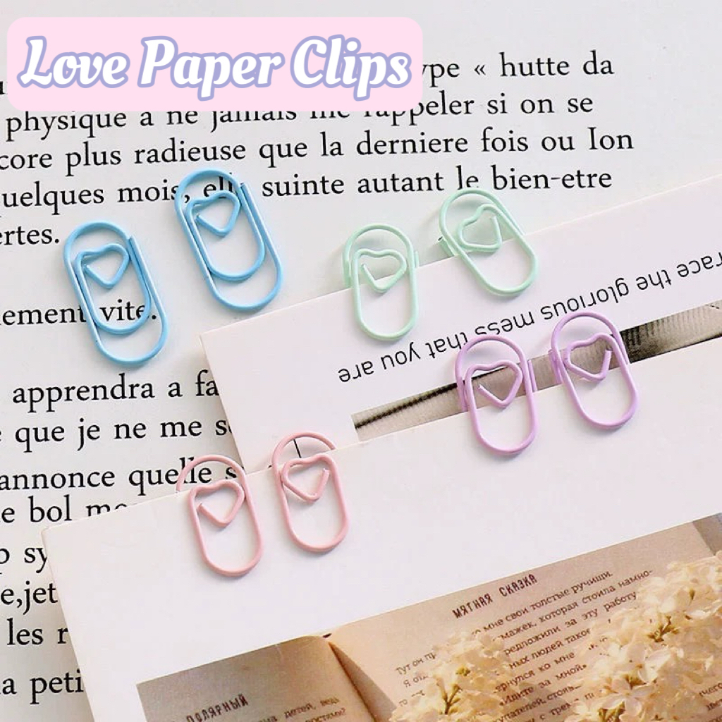 25PCS Love Paper Clips Metal Colorful Clip Packaging Materia | Shopee ...