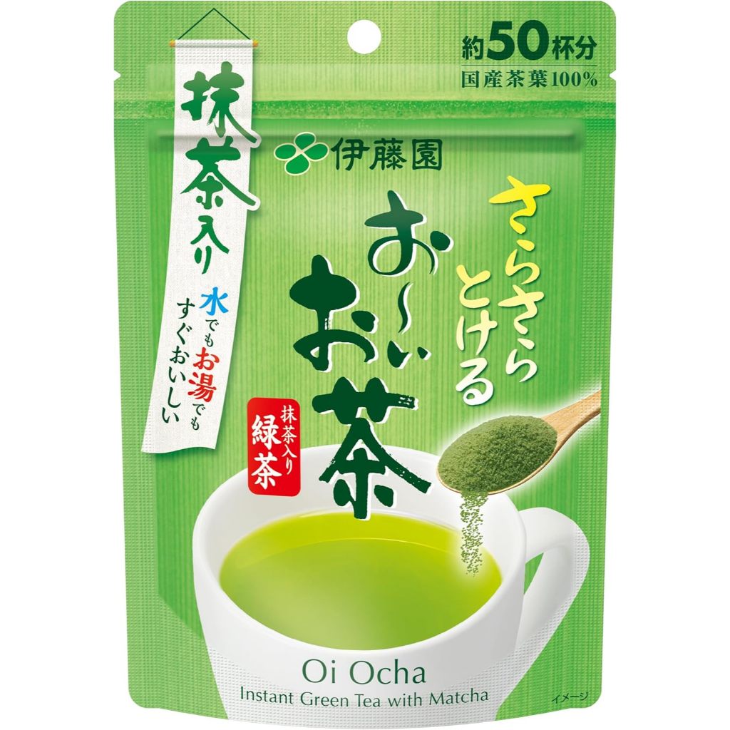 Itoen Oi Ocha Sencha Instant Green Tea with Powdered Matcha 40g zipper ...