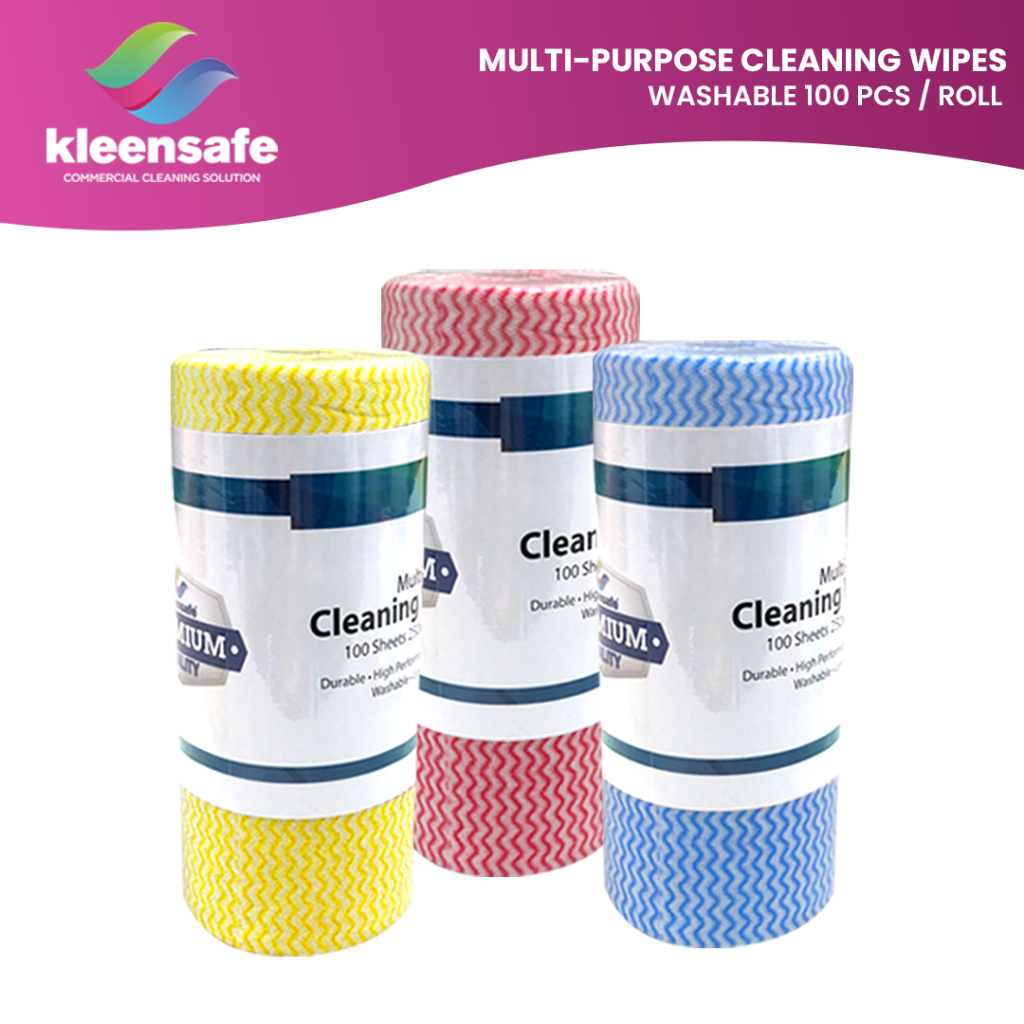 Kleensafe Multi-Purpose Cleaning Wipes 100pcs/Roll, Washable and ...