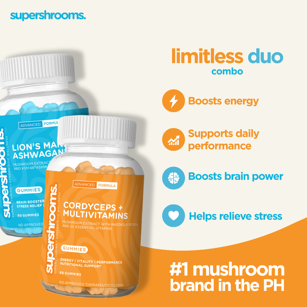 Supershrooms Lion's Mane Ashwagandha + Cordyceps multivitamins | Shopee ...