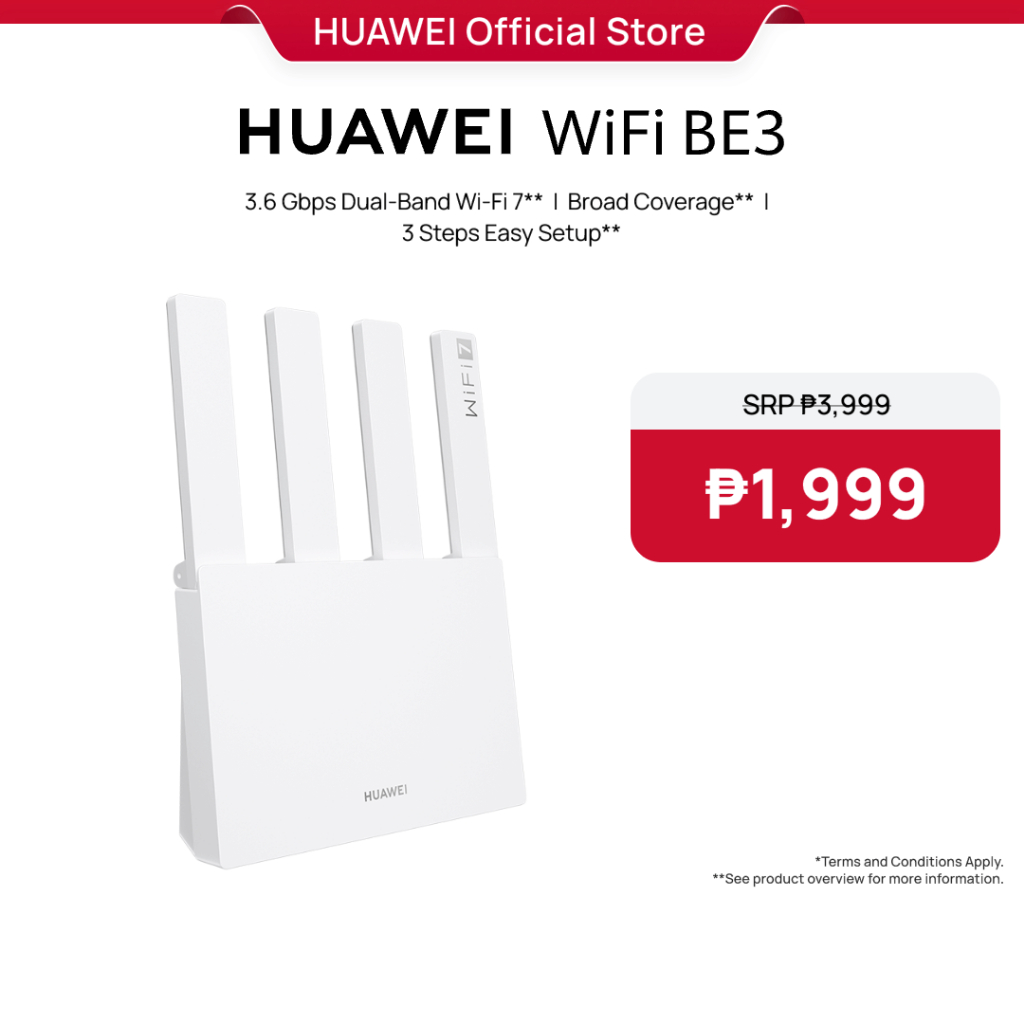 HUAWEI WIFI BE3 Router | 3.6 Gbps Dual-Band Wi-Fi 7 | Broad Coverage ...