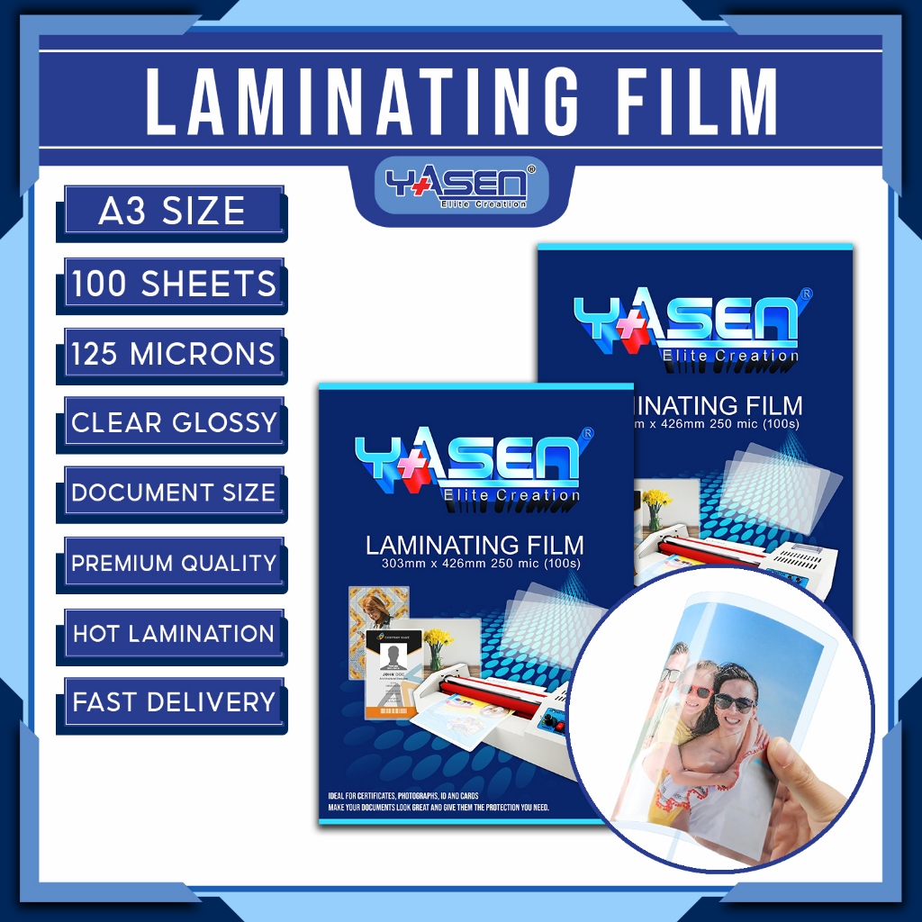 Yasen Laminating Film A3 (303mm x 426mm) 125 Microns | Shopee Philippines