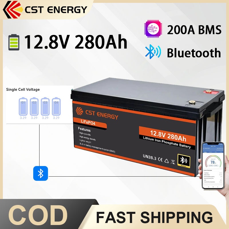 CST ENERGY LiFePO4 Battery 12V 280Ah Lithium Battery with Bluetooth ...