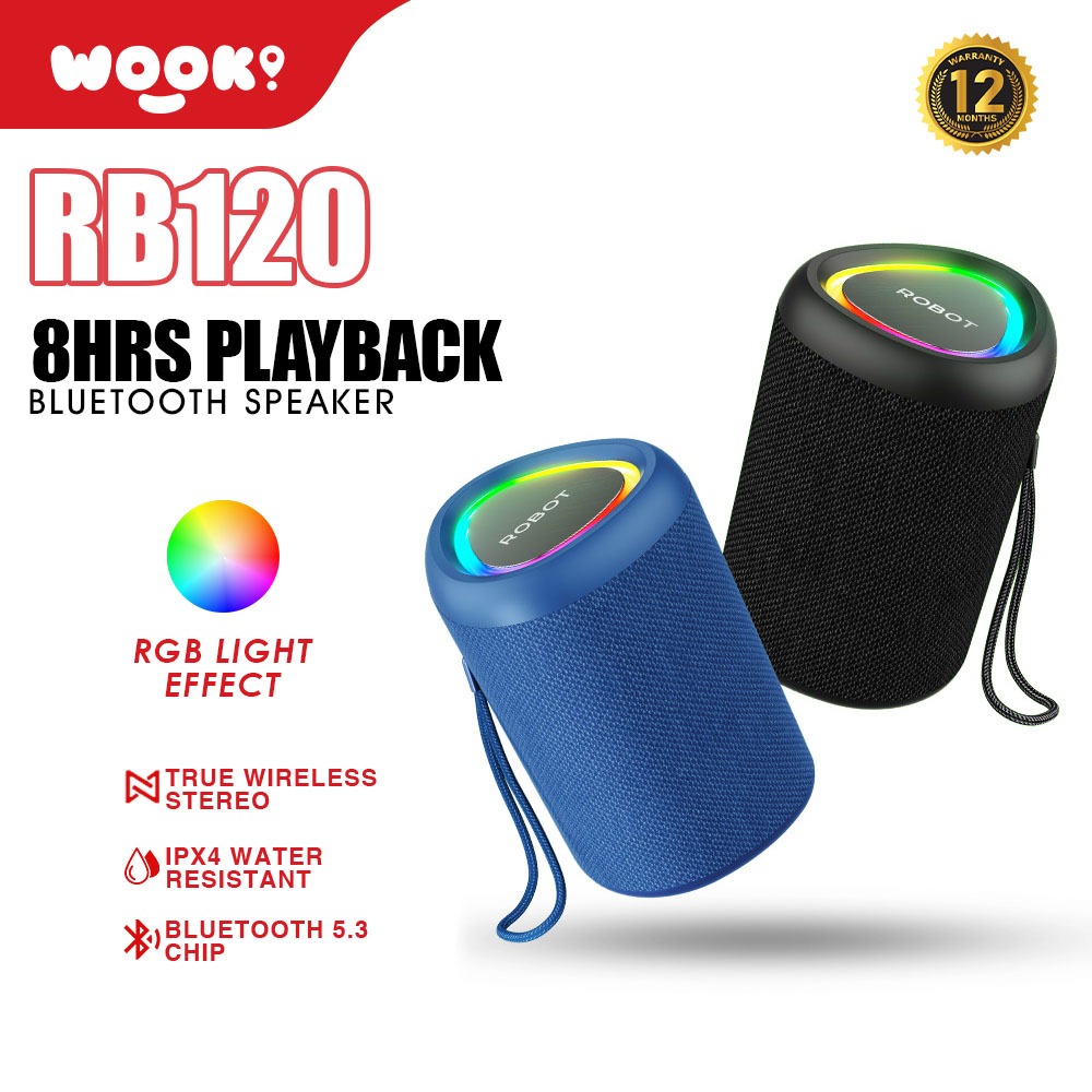 ROBOT RB120 New Portable Bluetooth Speaker with TWS Connectivity, RGB ...