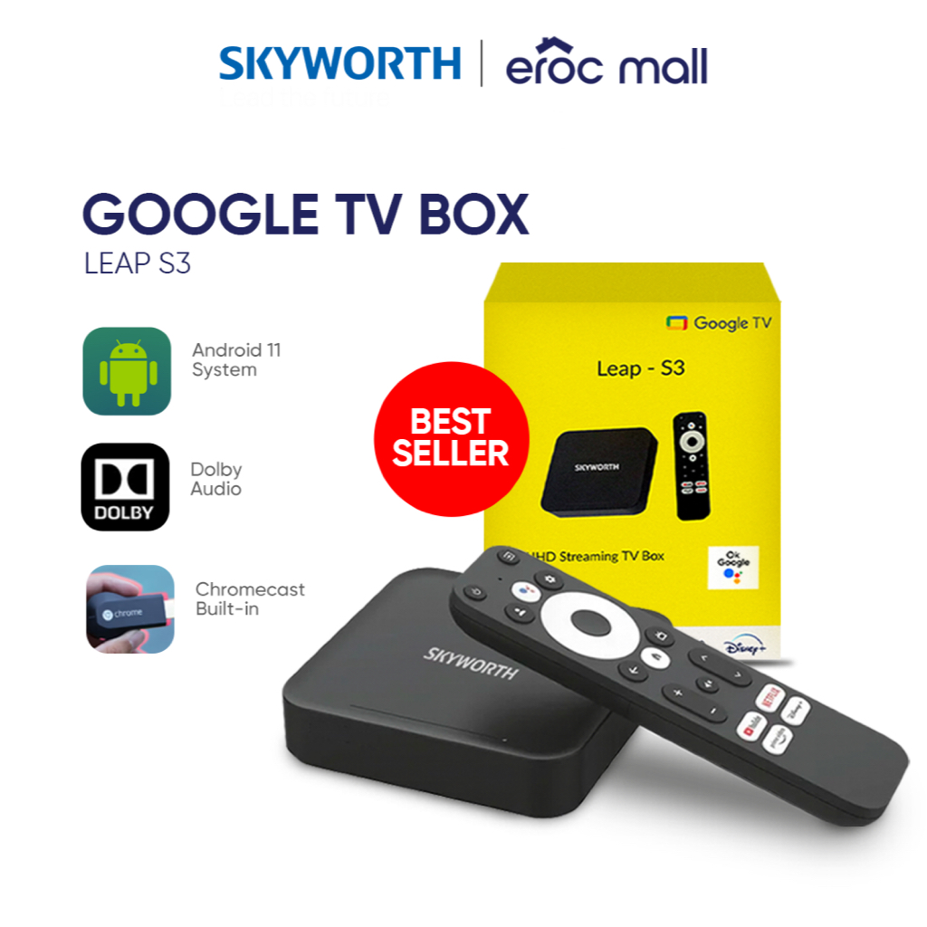 [HOT] Skyworth Google TV Box [LEAP-S3] 2G＋16G, 4K Ultra HD Google ...