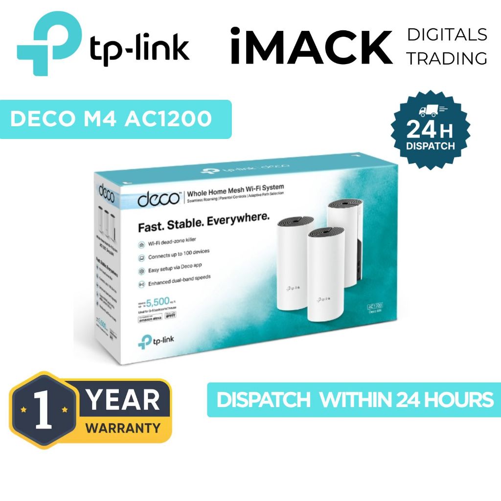 TP Link Deco M4 AC1200 Deco Whole Home Mesh WiFi System | Shopee ...