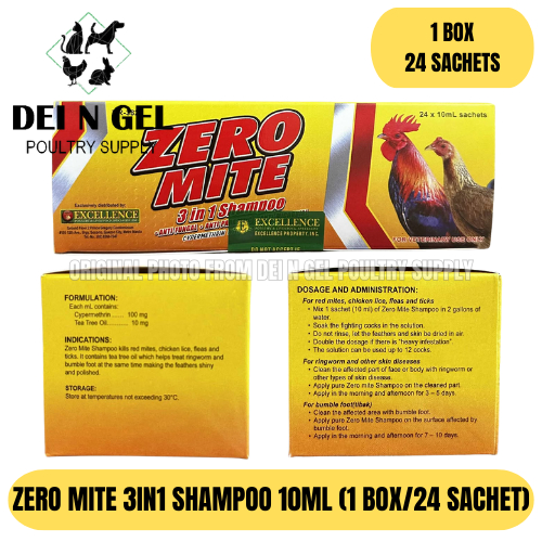 EXCELLENCE ZERO MITE SHAMPOO FOR GAMEFOWL (1 BOX/24 SACHETS) | Shopee ...