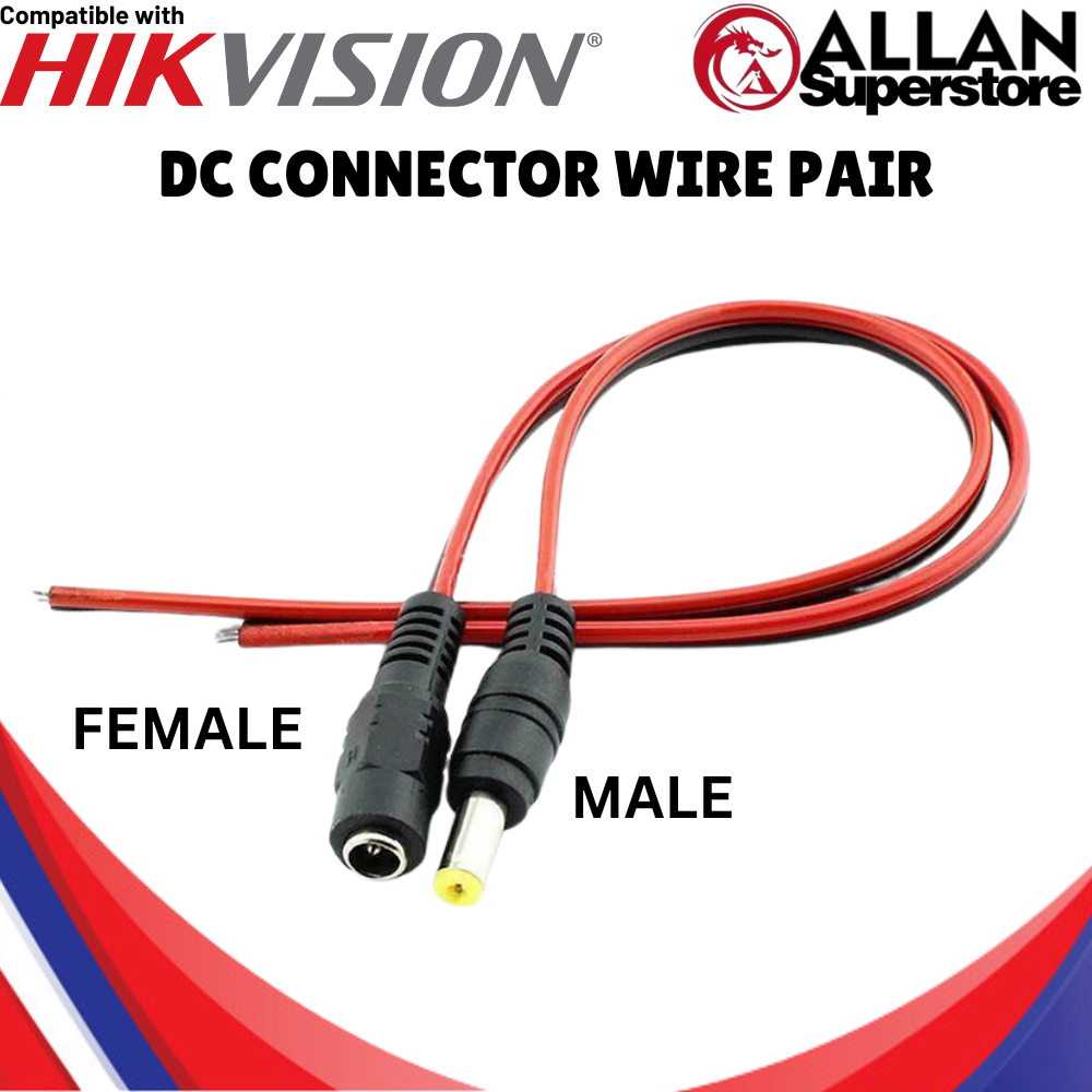 Hikvision DC Power Connector Wire – CCTV Camera Power Cable for ...