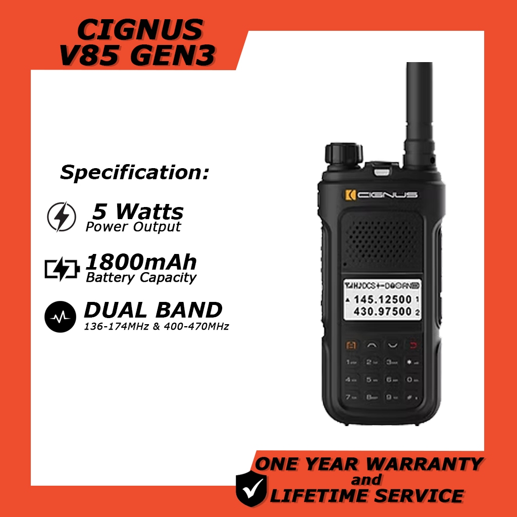 CIGNUS V85 GEN3 DUAL BAND RADIO 5WATTS | Shopee Philippines