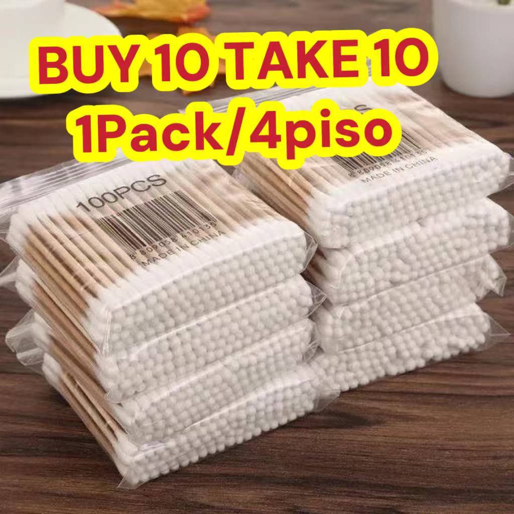 20Pack Cotton Swabs 100pcs Bamboo Stick White with Plastic Wrapper Eco ...