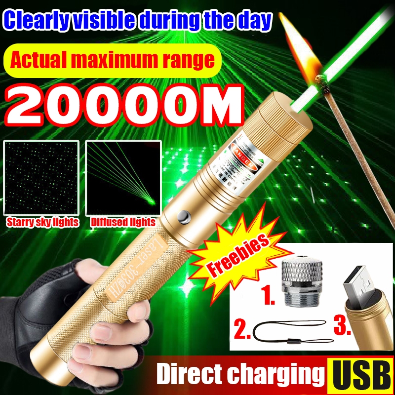 【2025 New】golden laser pointer rechargeable USB 6800mAh green laser ...
