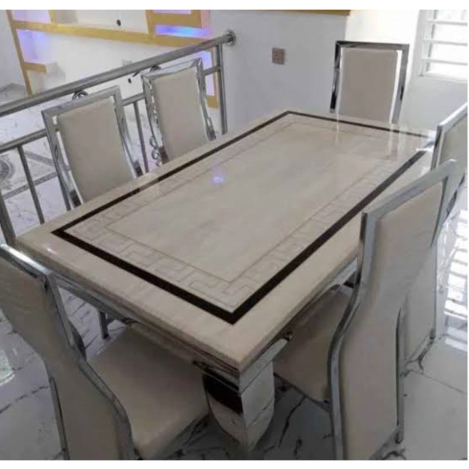 Brand New Dining Table 6 Seaters with Top Marble | Shopee Philippines