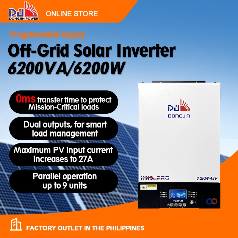 DongJin Power 6.2KW 40-66V 6200W Off Grid Solar Hybrid Inverter Pure ...