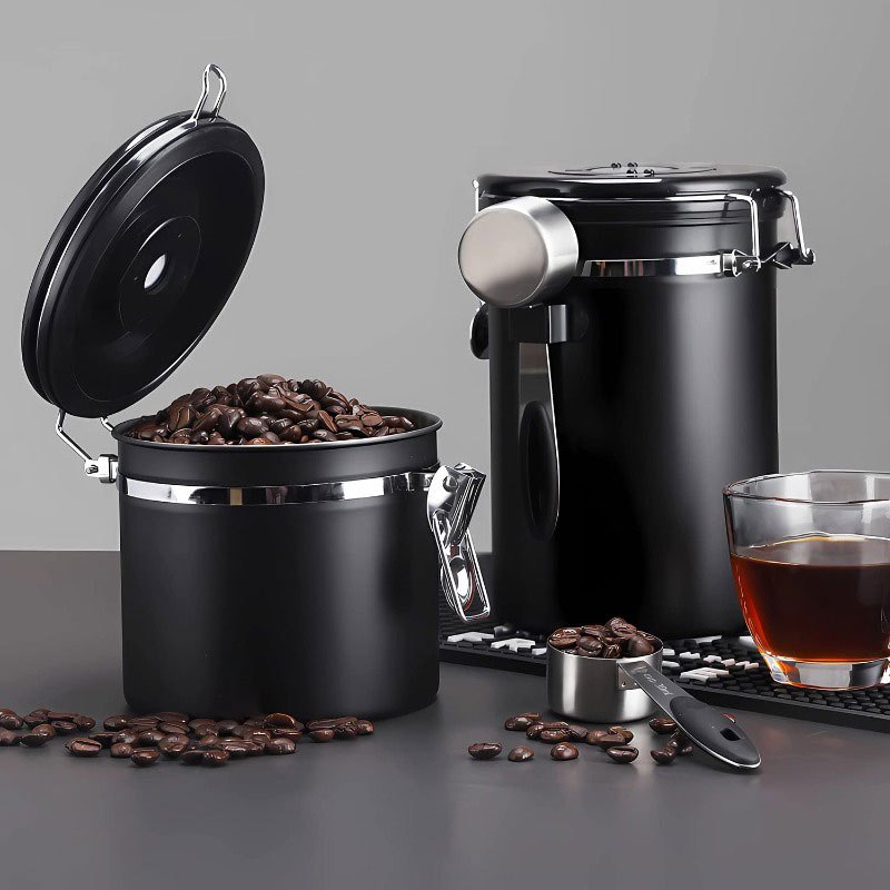 1.2/1.8L Stainless Steel Coffee Sealed Jar for Coffee Bean/Coffee ...