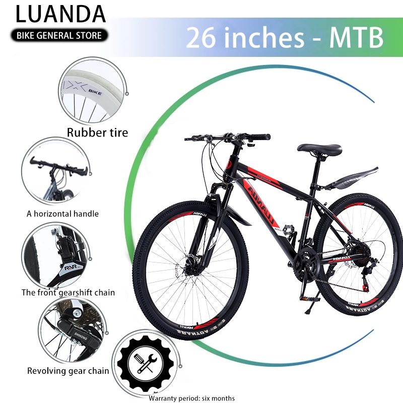 LUANDA Mountain Bike 26/27.5 inch For Adult Bike 21 SPEED Positioning ...