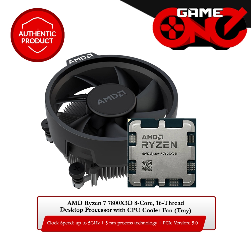 AMD Ryzen 7 7800X3D 8-Core 16-Thread Desktop Processor with CPU Cooler ...