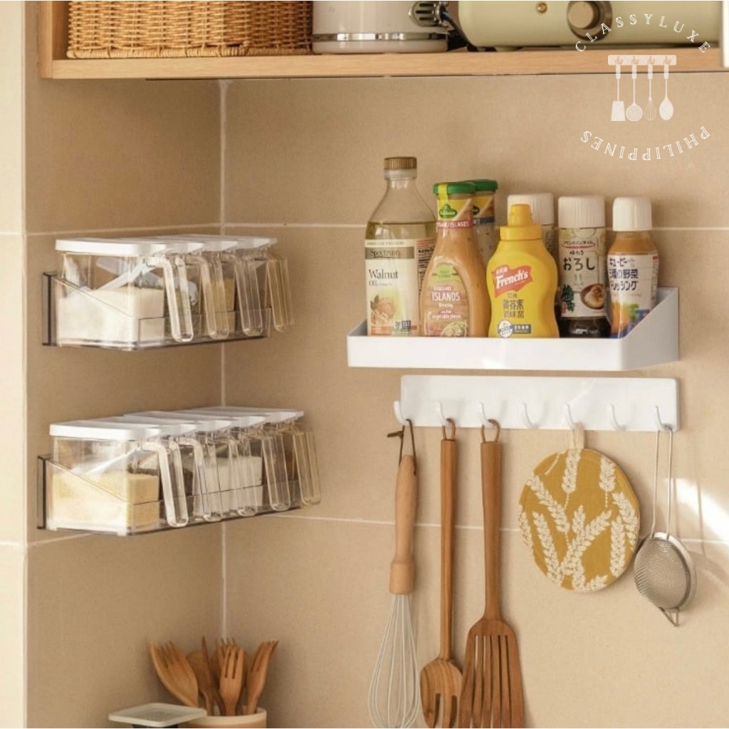 Classy Luxe Kitchen Rack Spice Rack Punch-free Wall-mounted Seasoning ...
