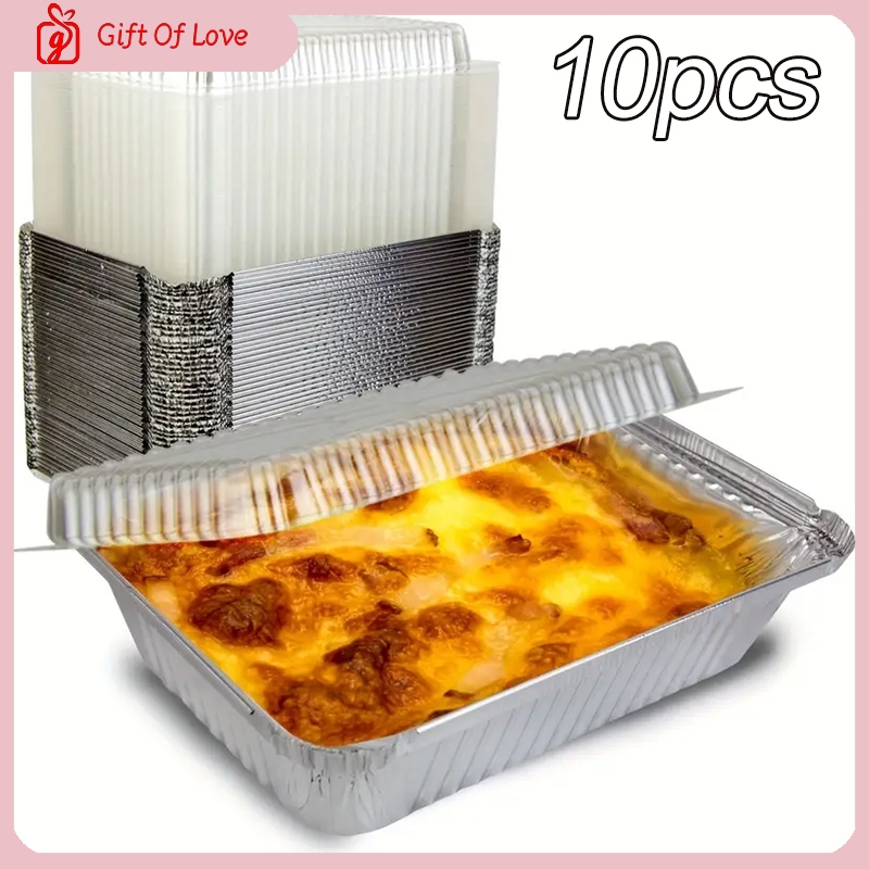 【10pcs】Disposable Rectangular Sealed Plastic Cover For Leakproof Tin ...