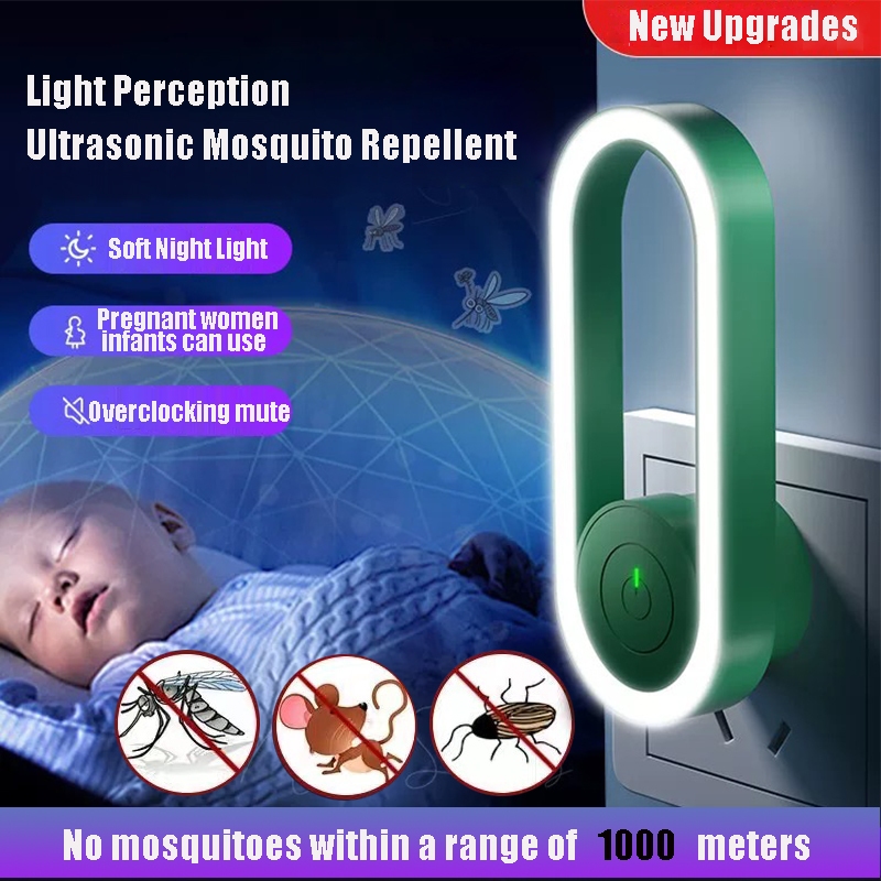Ultrasonic Mosquito Repellent Mini sensor night Light Repels Mosquitoe ...