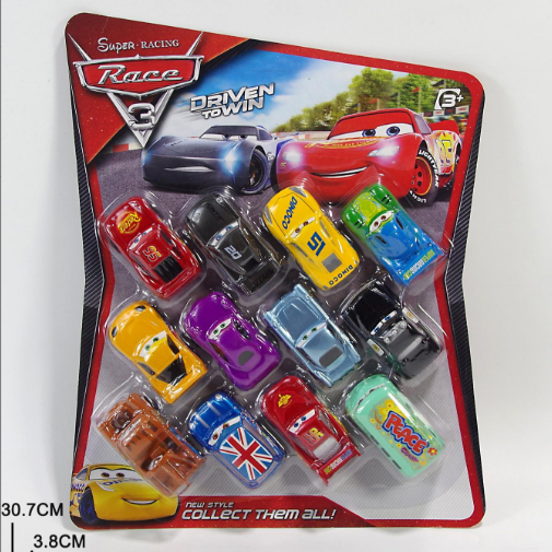 12 in 1 Cars Collection Lightning McQueen 12 Pull Back Car Assorted ...