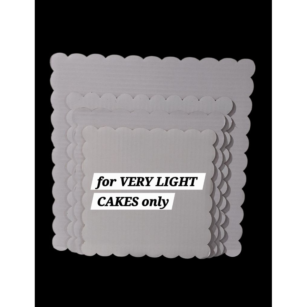 10X10 inches CAKE BOARD ORDINARY SCALLOP WHITE CORRUGATED (for VERY ...