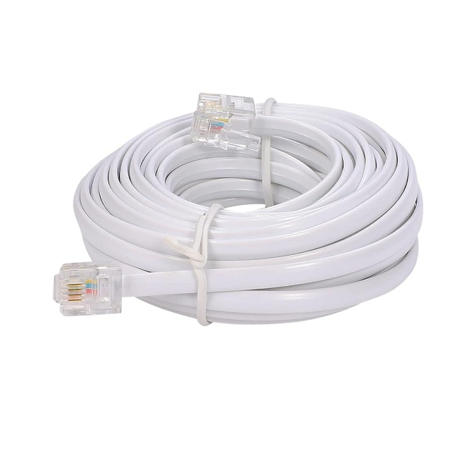 TELEPHONE LINE EXTENSION CORD with RJ11 4-PIN 6P4C MODULAR, BEST FOR ...