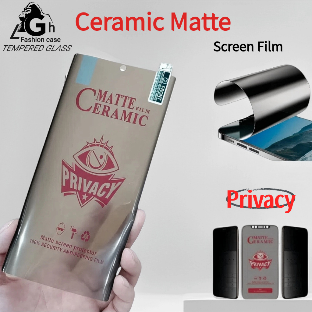 Privacy Matte Ceramic Tempered Glass For Samsung S24 S23 S22 S21 S20 ...