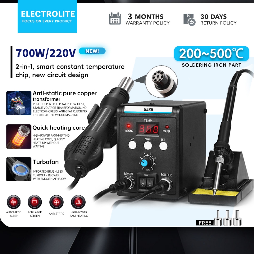 2-in-1 Hot Air Rework Station 700W SMD/BGA Soldering With Hot Air ...