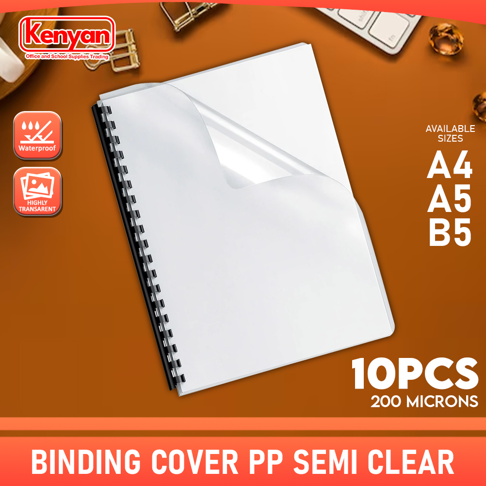 10pcs Binding Cover PP Semi Clear A5/B5/A4 Size Officom Brand | Shopee ...