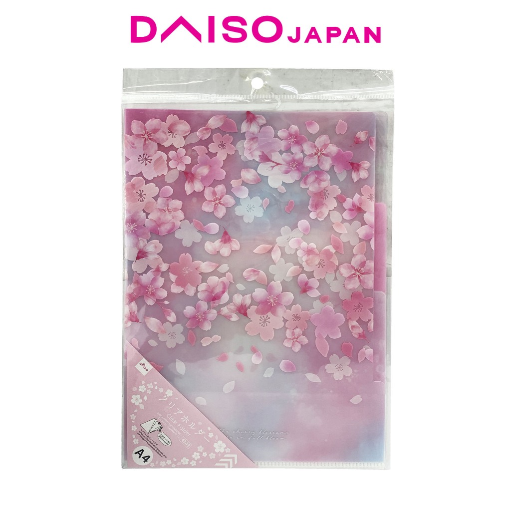 Daiso A4 Cherry Blossom Clear Folder (1pc) | Shopee Philippines