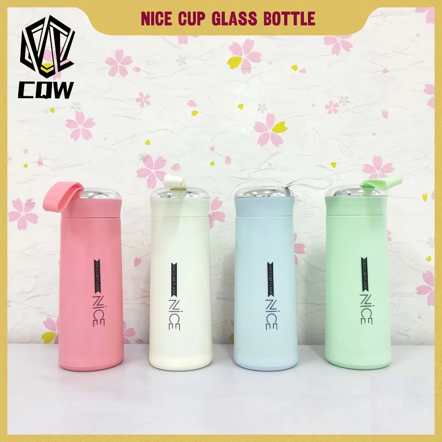 CQW Nice Cup Glass Bottle Tumbler Creative Leakproof Water Cup ...