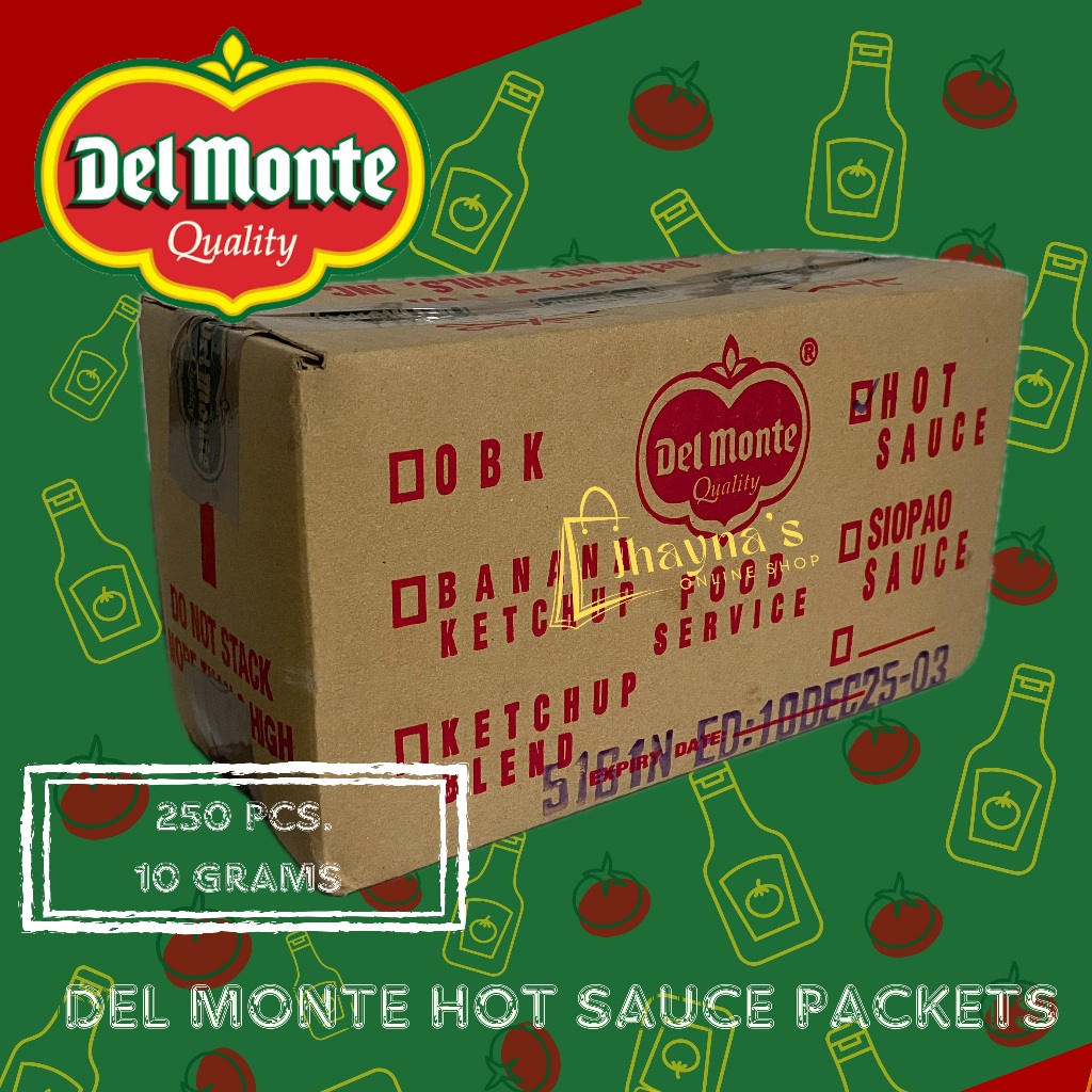 ️HOTSAUCE PACKETS 7g | DEL MONTE | 250PCS PER BOX | Shopee Philippines