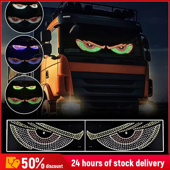2PCS USB LED Devil's Eye Car LED Light Car Eye Light Screen LED Display ...