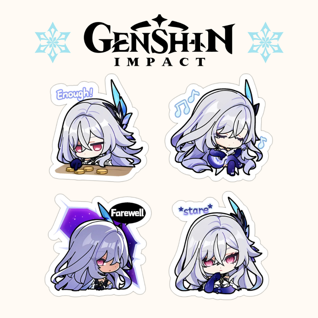 Genshin Impact Skirk Emoji Sticker Set (4pcs) | Shopee Philippines