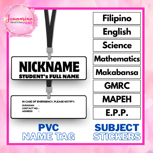 NAME TAG & SUBJECT STICKERS (plain white design) | Shopee Philippines