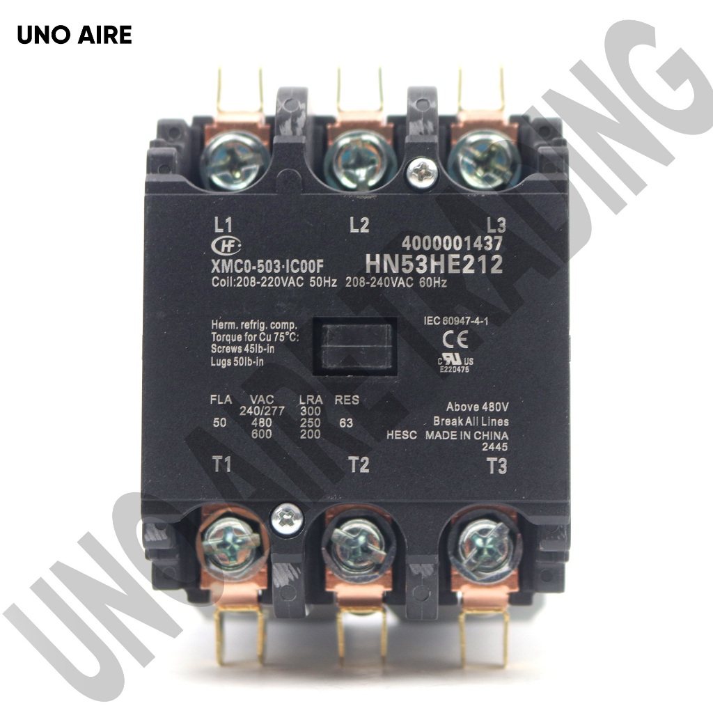 HN53HE212 Magnetic Contactor 3 Pole 50 FLA 7.5 TR 3Phase | Shopee ...