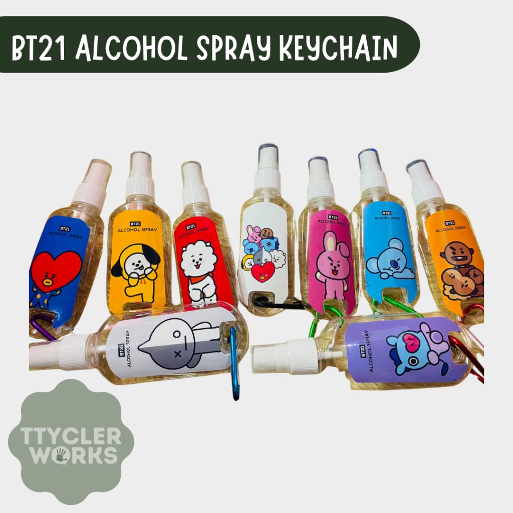 BT21 ALCOHOL SPRAY KEYCHAIN 60ML | Shopee Philippines