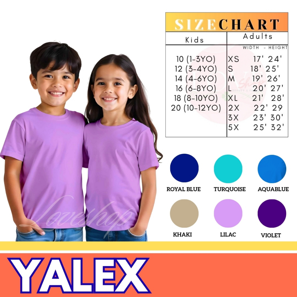 YALEX COLORED TSHIRT KIDS COTTON | Shopee Philippines