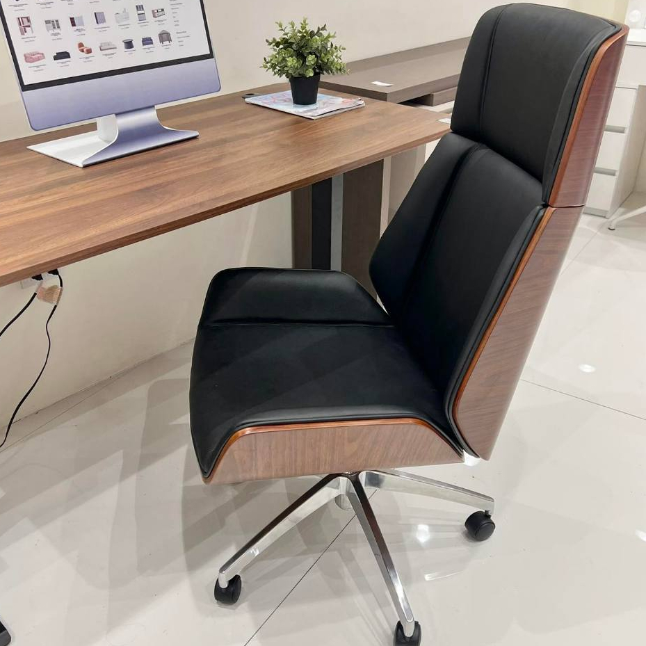 Furniture Source Dexterton Wood High Back Swivel Chair | Shopee Philippines