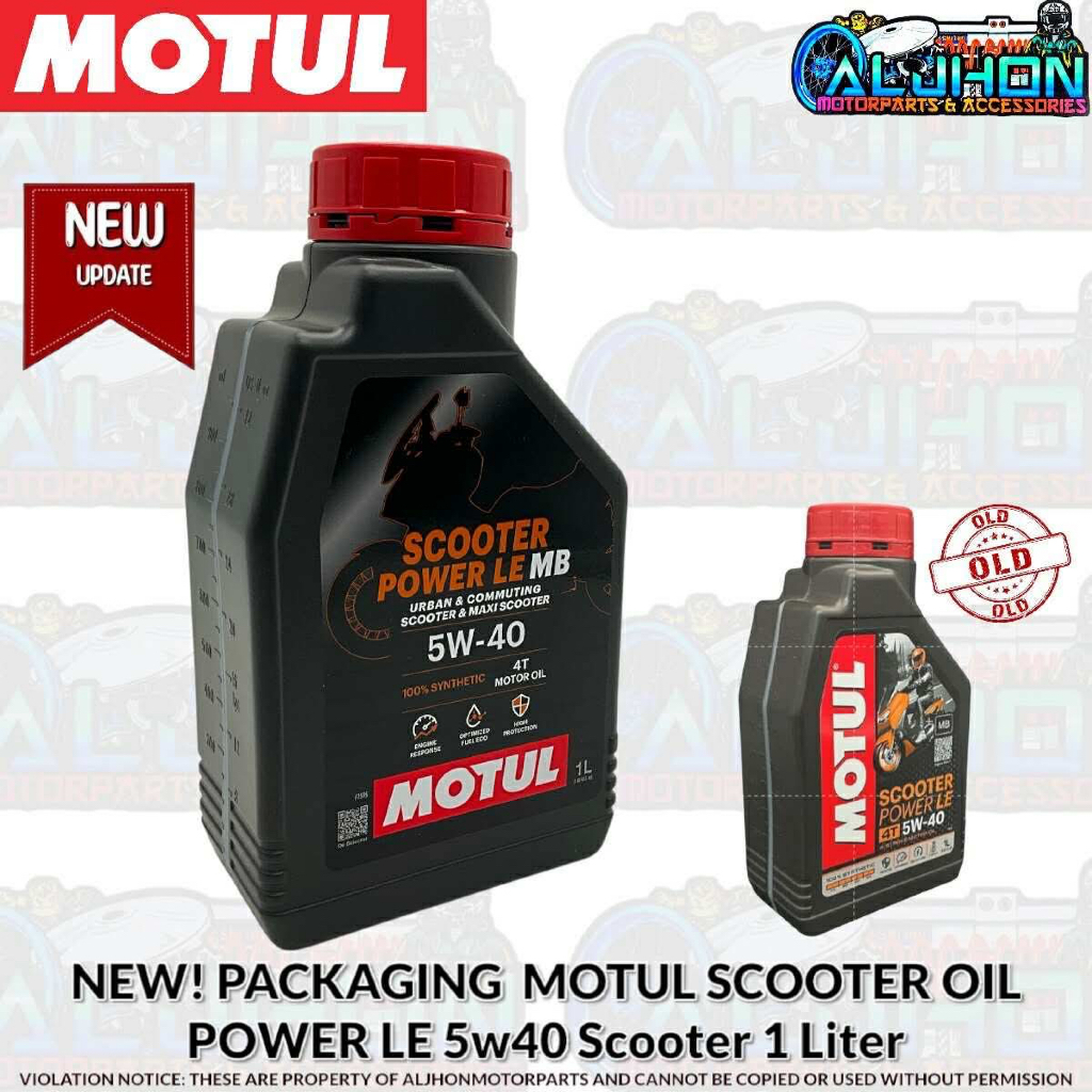 NEW! PACKAGING MOTUL SCOOTER OIL POWER LE 5w40 Scooter 1 Liter 100% ...