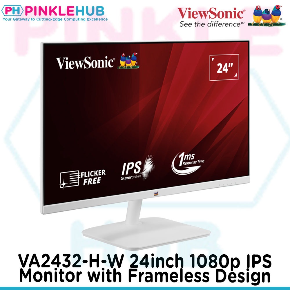 ViewSonic 24inch 1080p IPS Monitor with Frameless Design VA2432-H-W ...